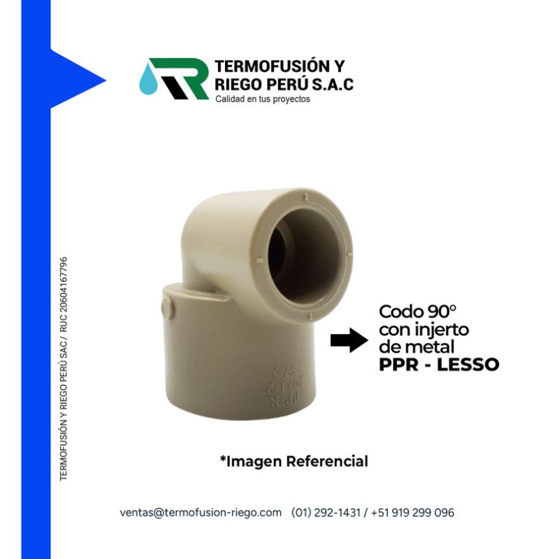 PPR LESSO – CODO DE 90° – Termofusion y Riego Peru SAC